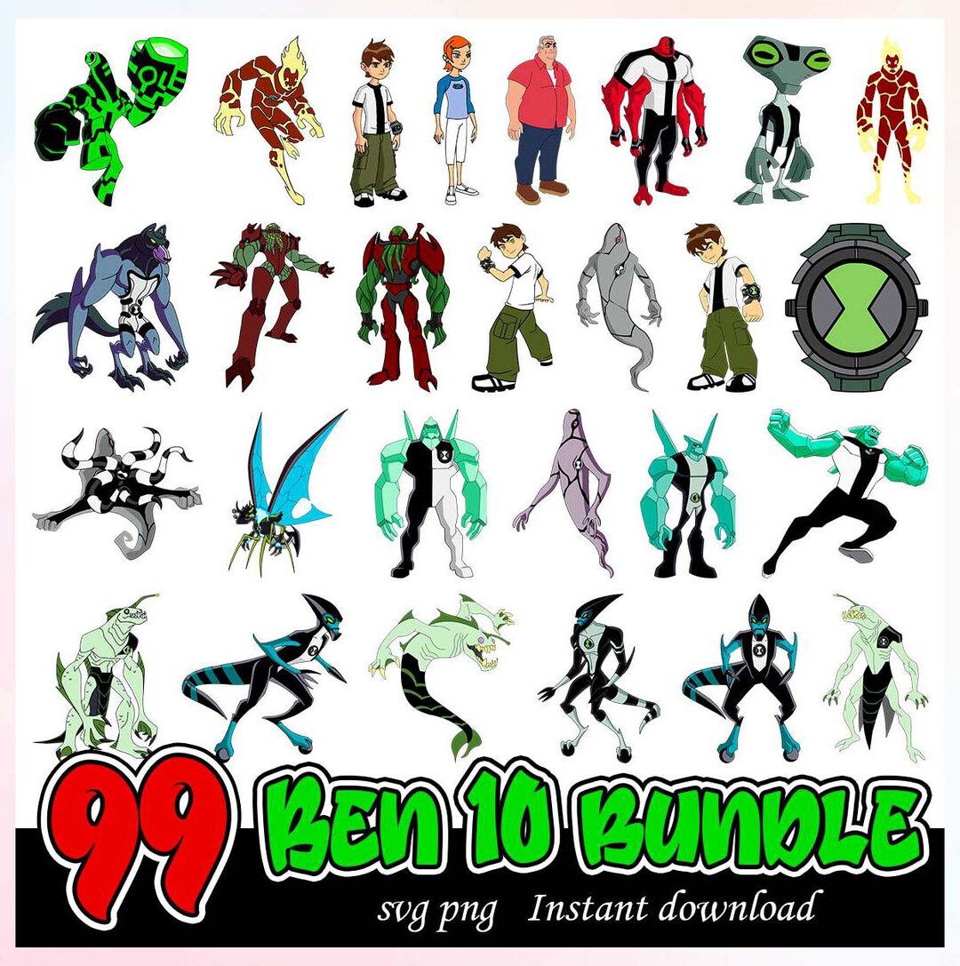 Ben 10 Sticker Svg Bundle,svg Bundles, Digital Vector File,svg Designs ...