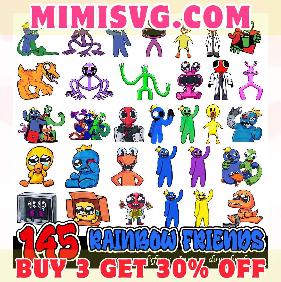 Rainbow Friends SVG, Rainbow Friends PNG, Sublimation, Transfer ...