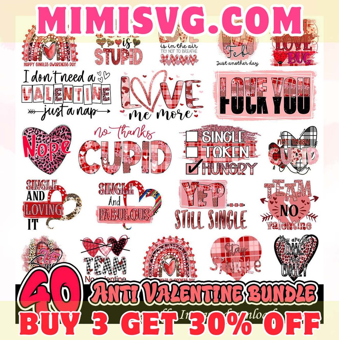 Anti Valentines Day Png Bundle, Anti Valentine Club Bundle PNG Funny ...