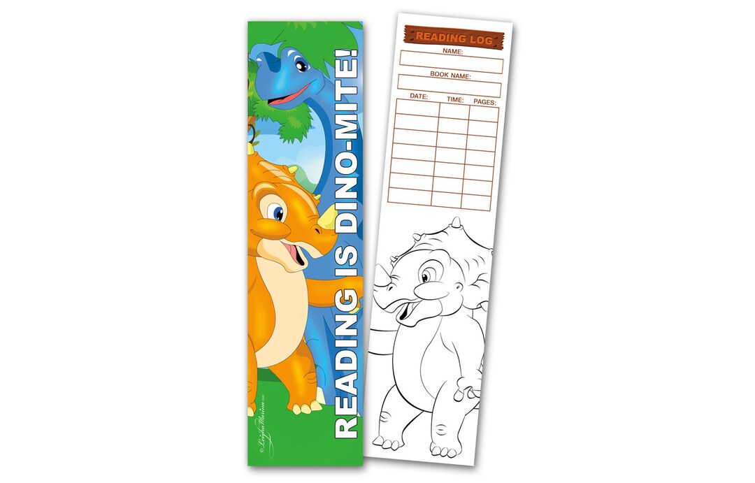 Dinosaurs 'reading is Dino-mite' Coloring Bookmarks With Reading Logs ...