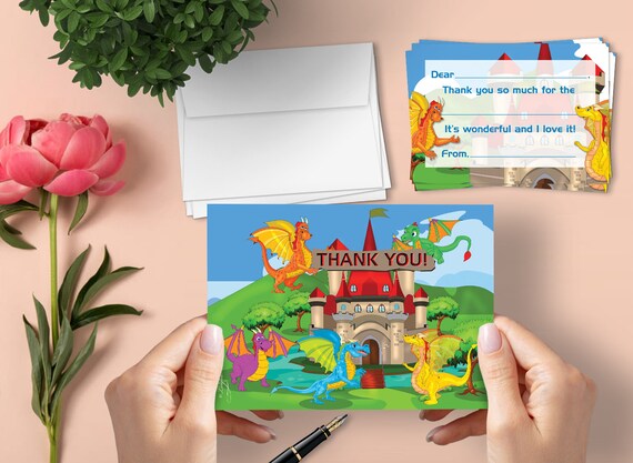 Dragons Thank You Cards for Kids 20 Notes & 20 Envelopes - Etsy
