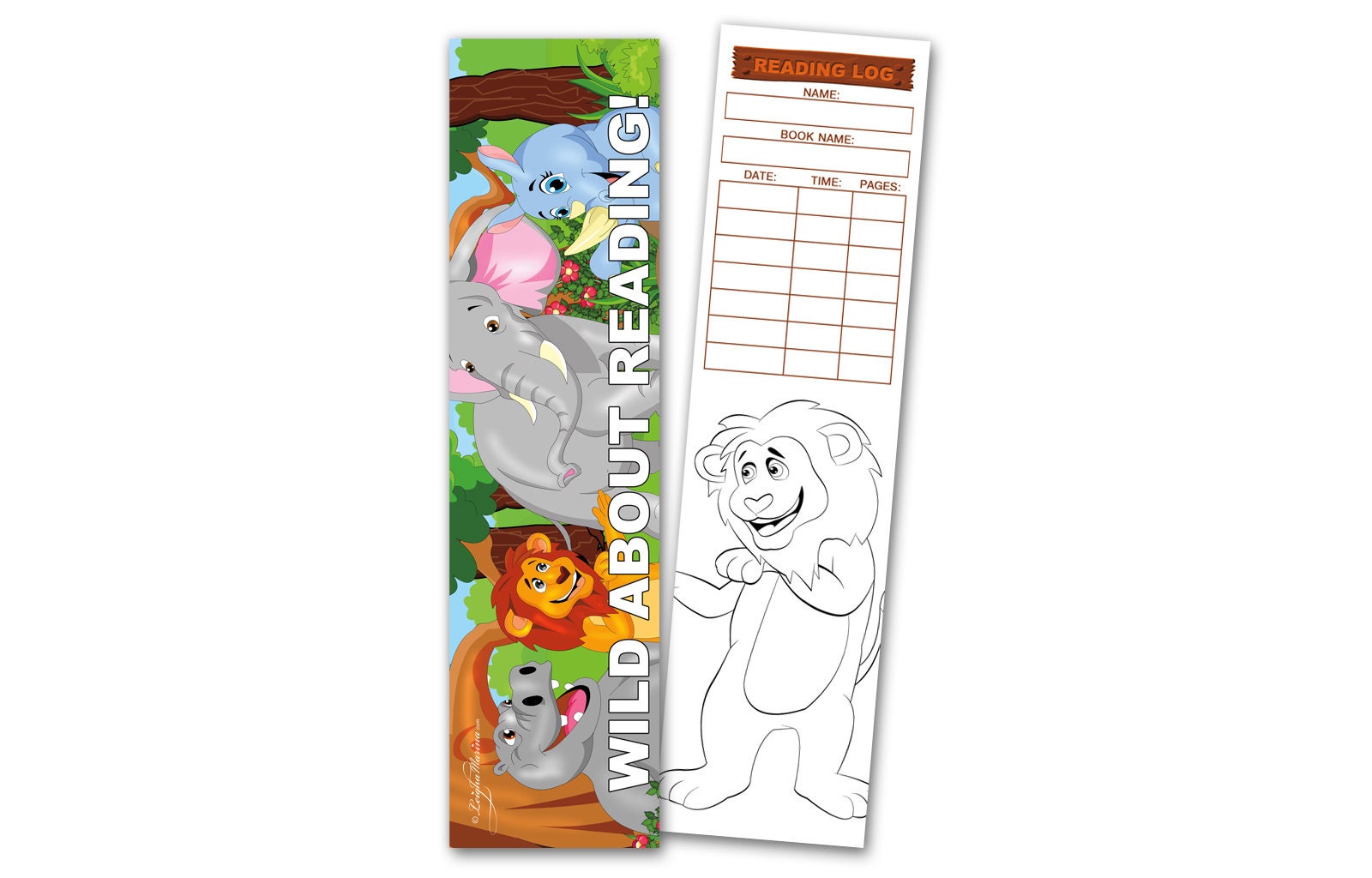 Jungle 'wild About Reading!' Coloring Bookmarks With Reading Logs (30 ...
