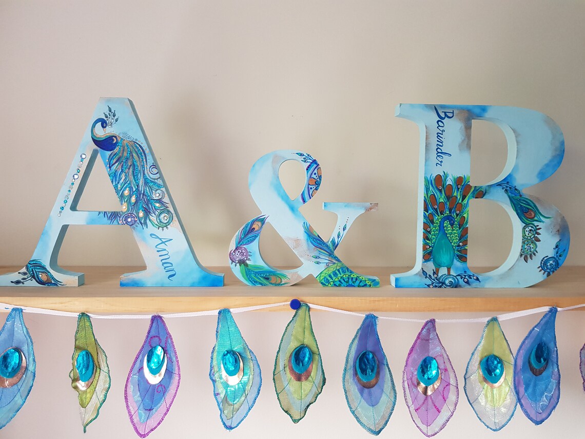 Peacock Wooden Personalised Letter - Etsy