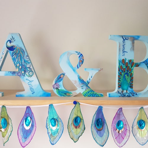 Peacock Wooden Personalised Letter - Etsy