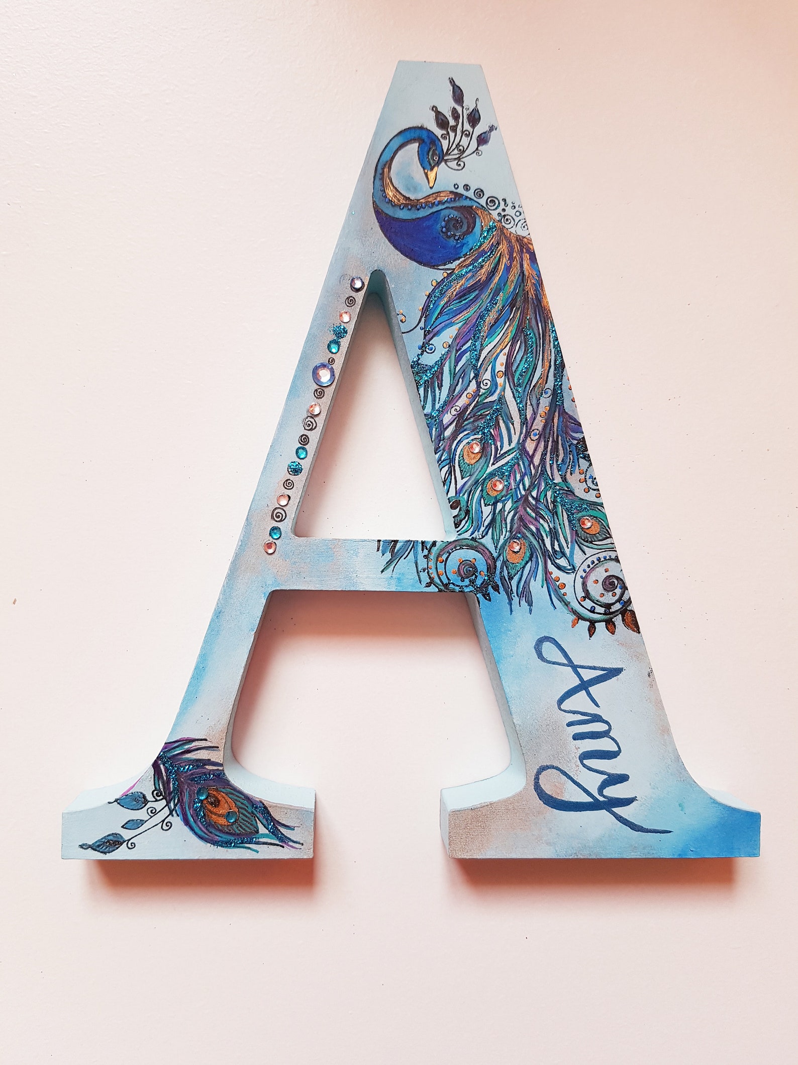 Peacock Wooden Personalised Letter - Etsy
