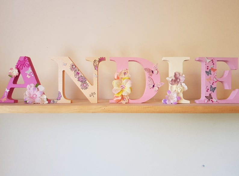 Mini Flower and Butterfly Letters - Etsy