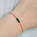 Red String Bracelet With Black Tourmaline, Red Bracelet Protection, Red ...