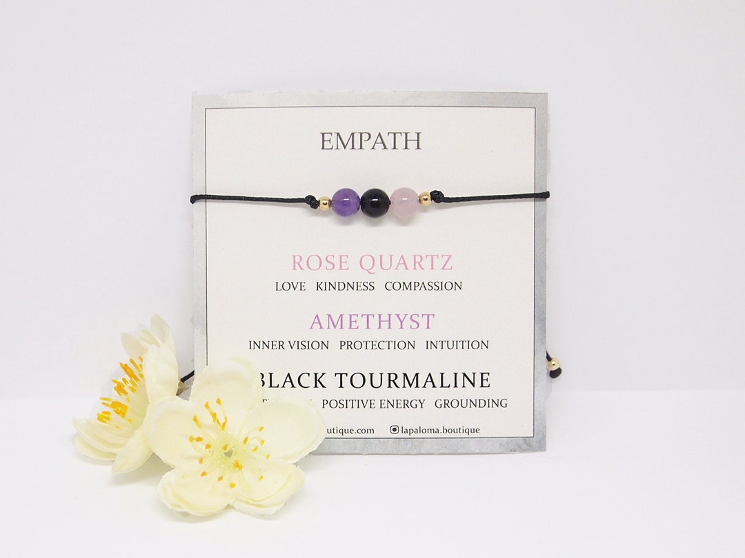 Empath Protection Crystal Bracelet, Beaded Gemstone Bracelet, Empath ...