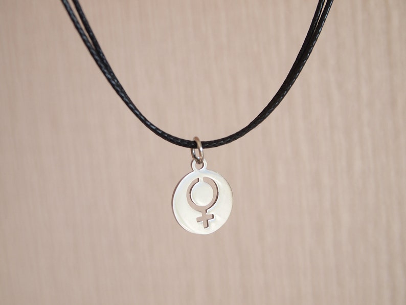Venus Symbol Cord Necklace Female Sign Choker Feminist Coin - Etsy