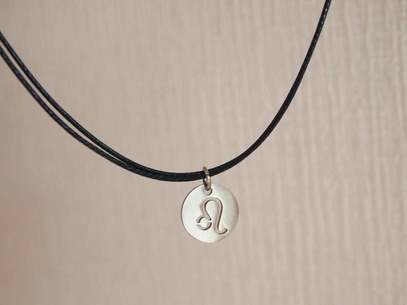 Leo Sign Cord Necklace Leo Choker Leo Charm Necklace Black - Etsy
