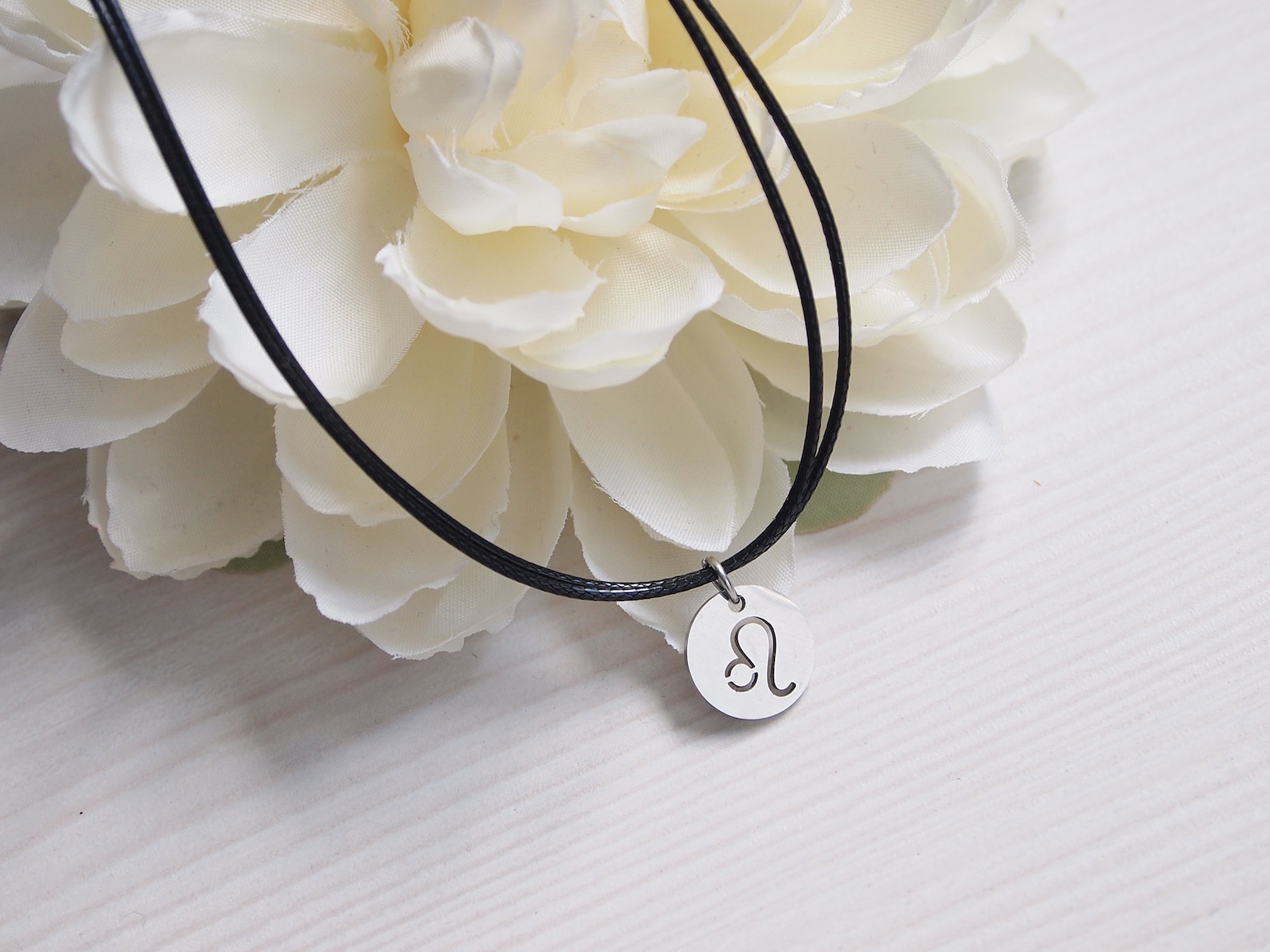 Leo Sign Cord Necklace Leo Choker Leo Charm Necklace Black - Etsy