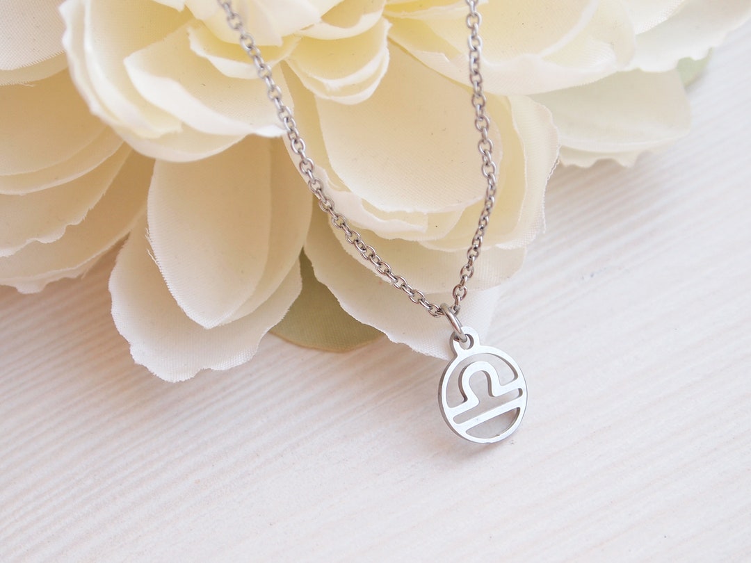 Libra Zodiac Sign Necklace/ Stainless Steel Libra Necklace/ Zodiac ...