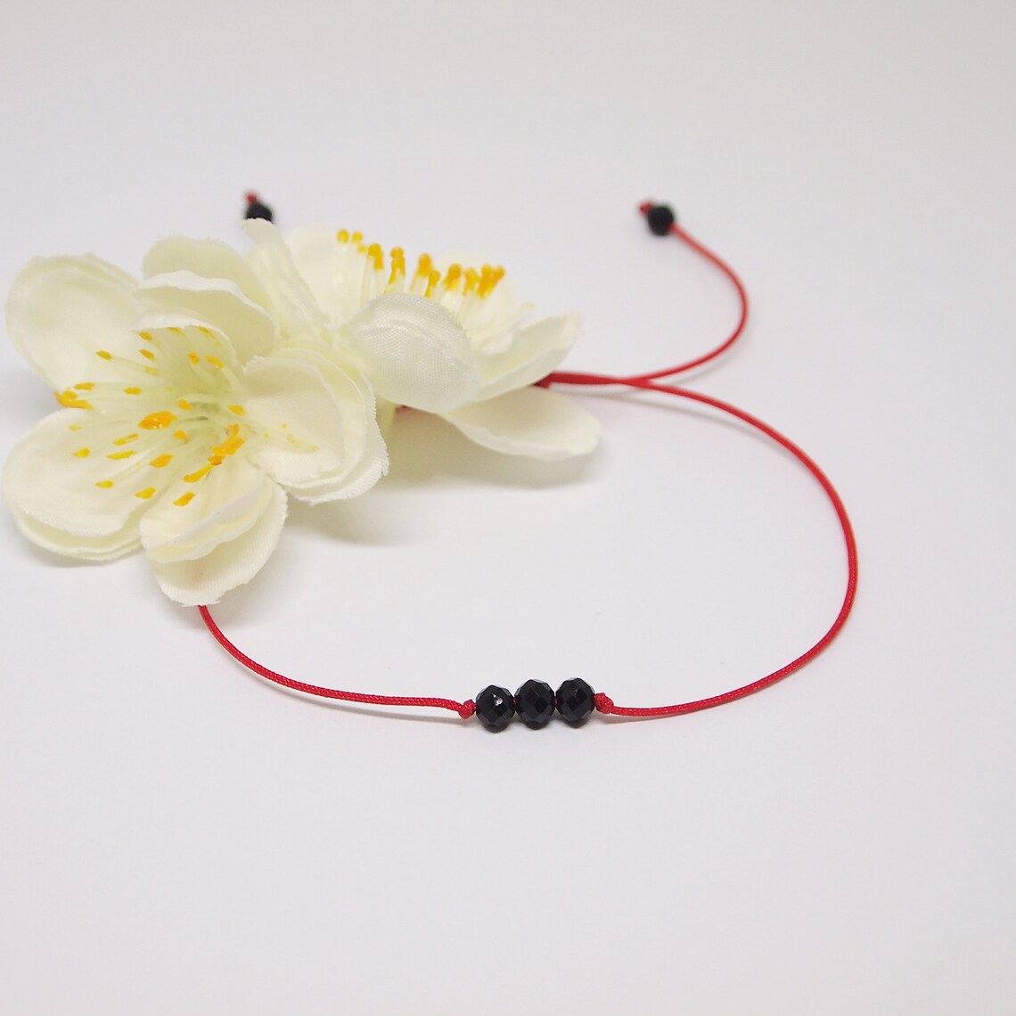 Red String Bracelet With Black Tourmaline, Red Bracelet Protection, Red ...