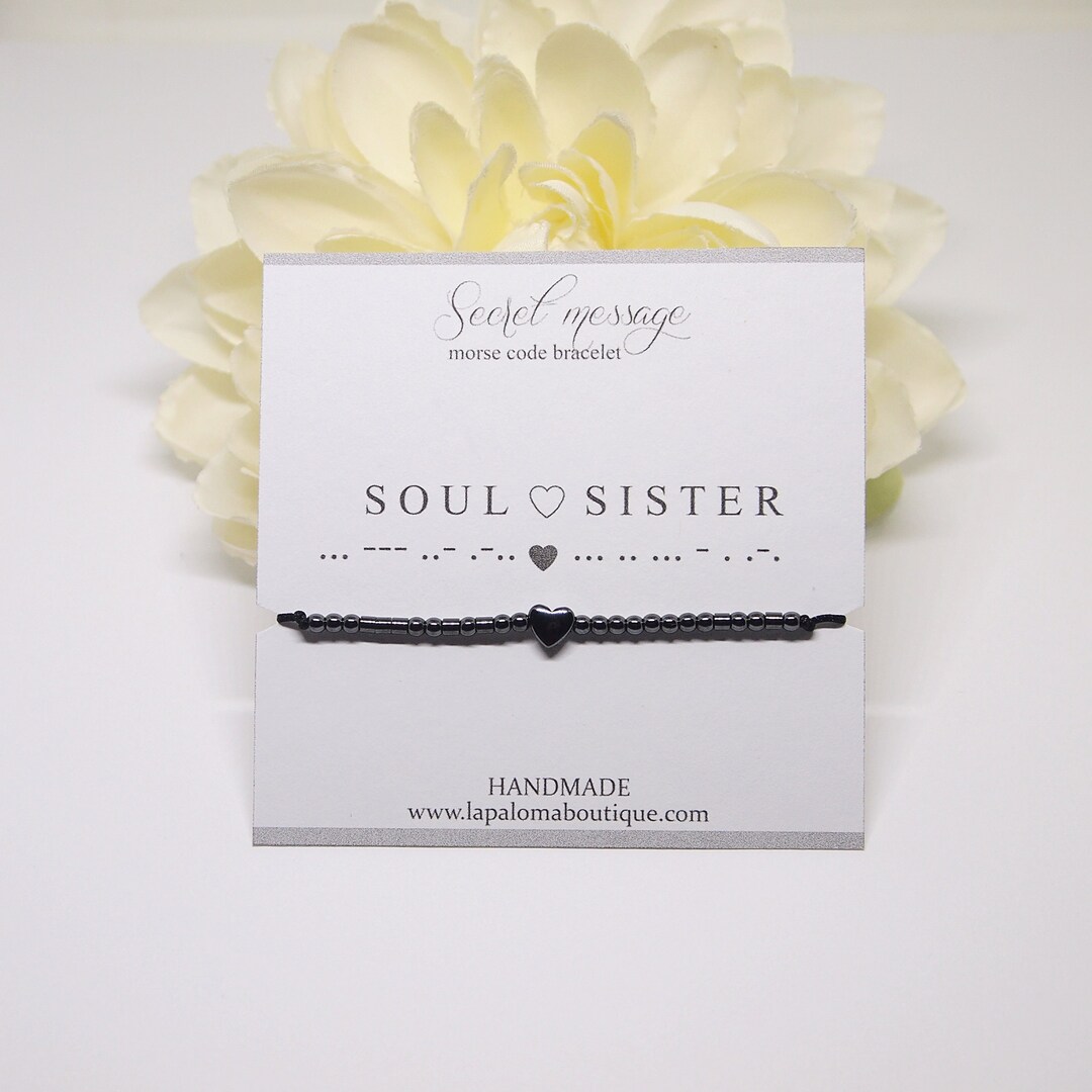 Soul Sister Morse Code Bracelet With Heart, Secret Message Bracelet ...
