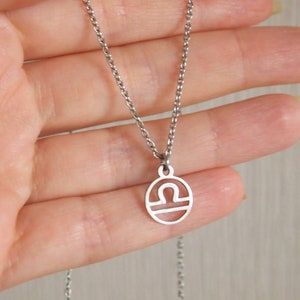 Libra Zodiac Sign Necklace/ Stainless Steel Libra Necklace/ Zodiac ...