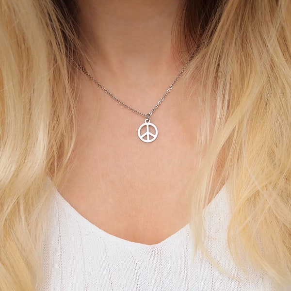 Peace Sign Necklace - Etsy