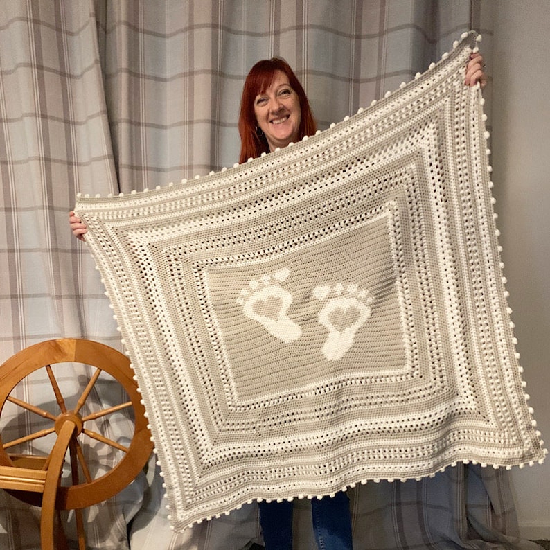 Crochet Footprint Baby Blanket Pattern (digital Download) - Etsy