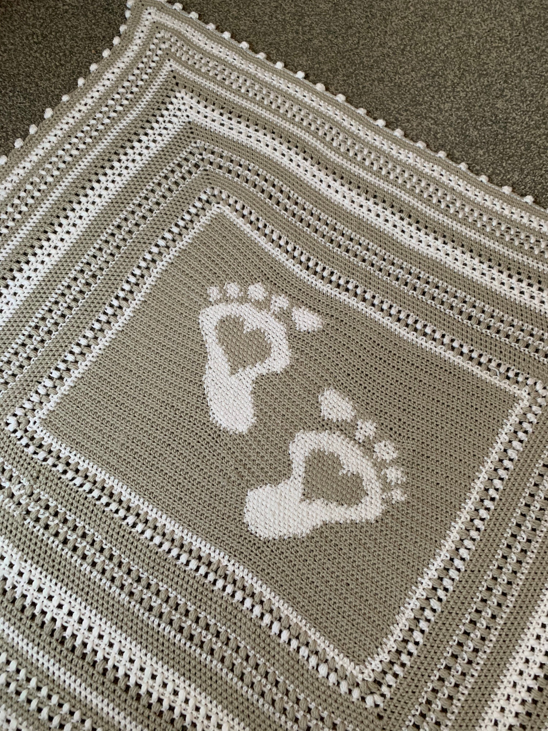 PATTERN // Crochet Pattern // Footprint Baby Blanket //crochet Blanket ...
