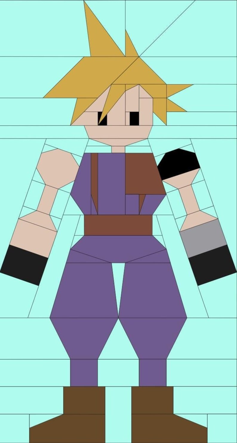 Cloud Strife Quilt Block PDF Pattern - Etsy