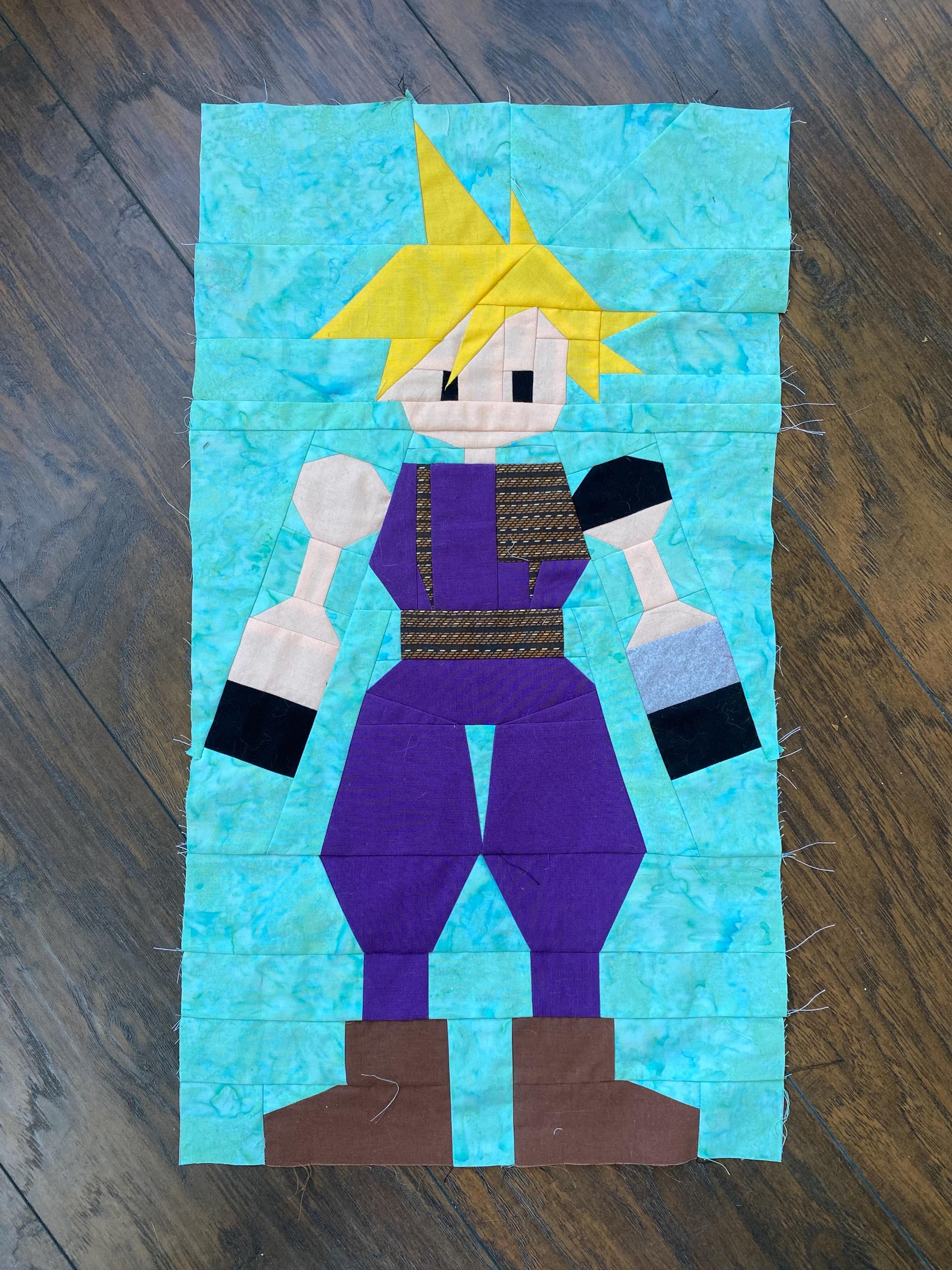 Cloud Strife Quilt Block PDF Pattern - Etsy