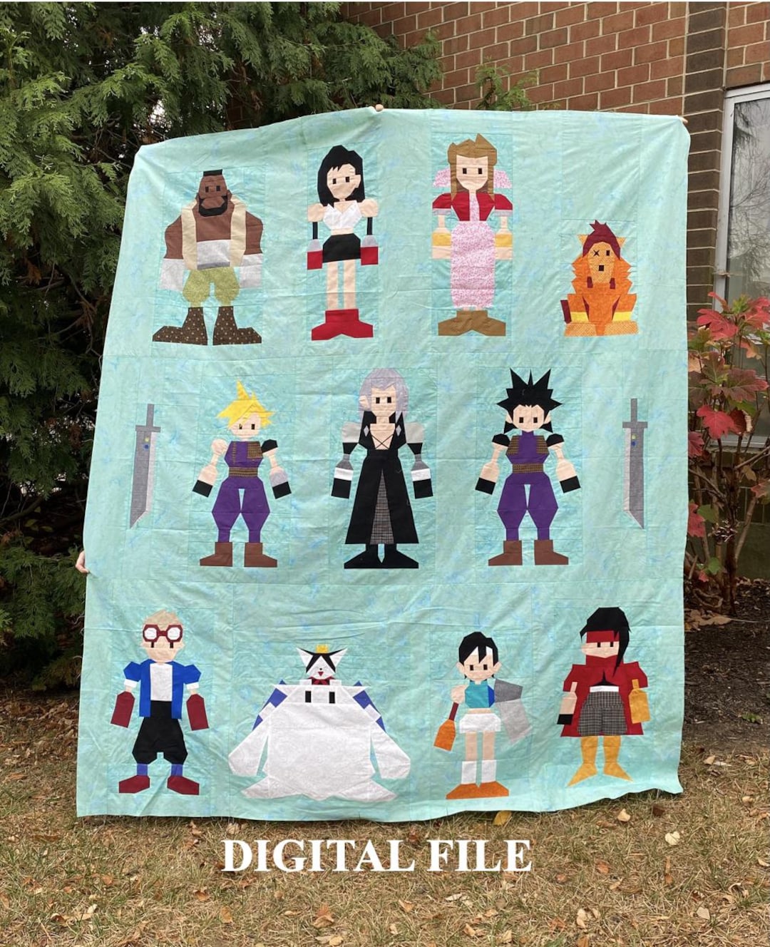 FF7 Quilt PDF Pattern (traditional & FPP) - Etsy