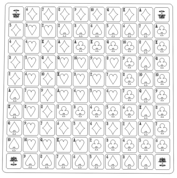 Sequence Game Board Digital Design File .svg .dxf & .pdf - Etsy