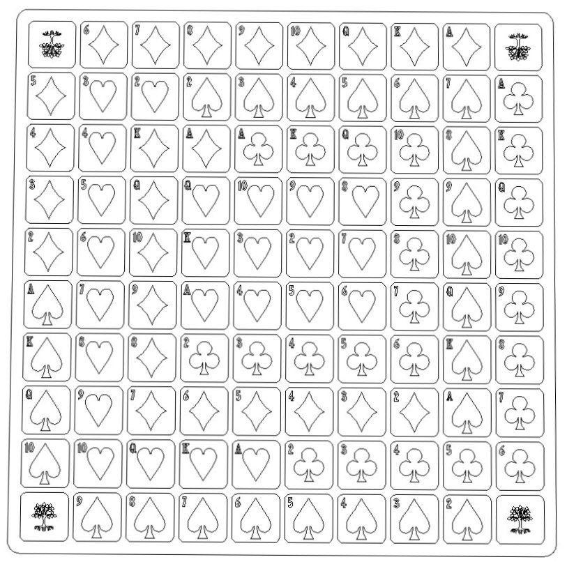 Sequence Game Board Digital Design File .svg , .dxf & .pdf - Etsy