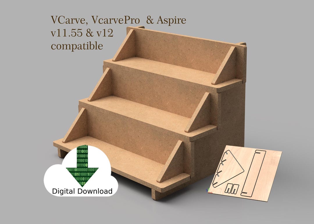 3 Step Display Stand Vectric Project , Vcarve, Vcarvepro + Aspire V11 ...