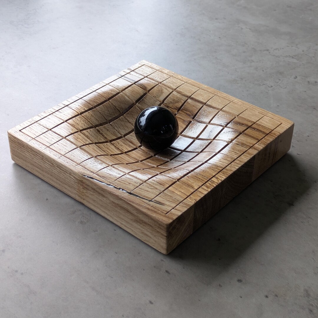 Walnut Gravity Tray With Obsidian Sphere: Executive Desk Toy - Etsy