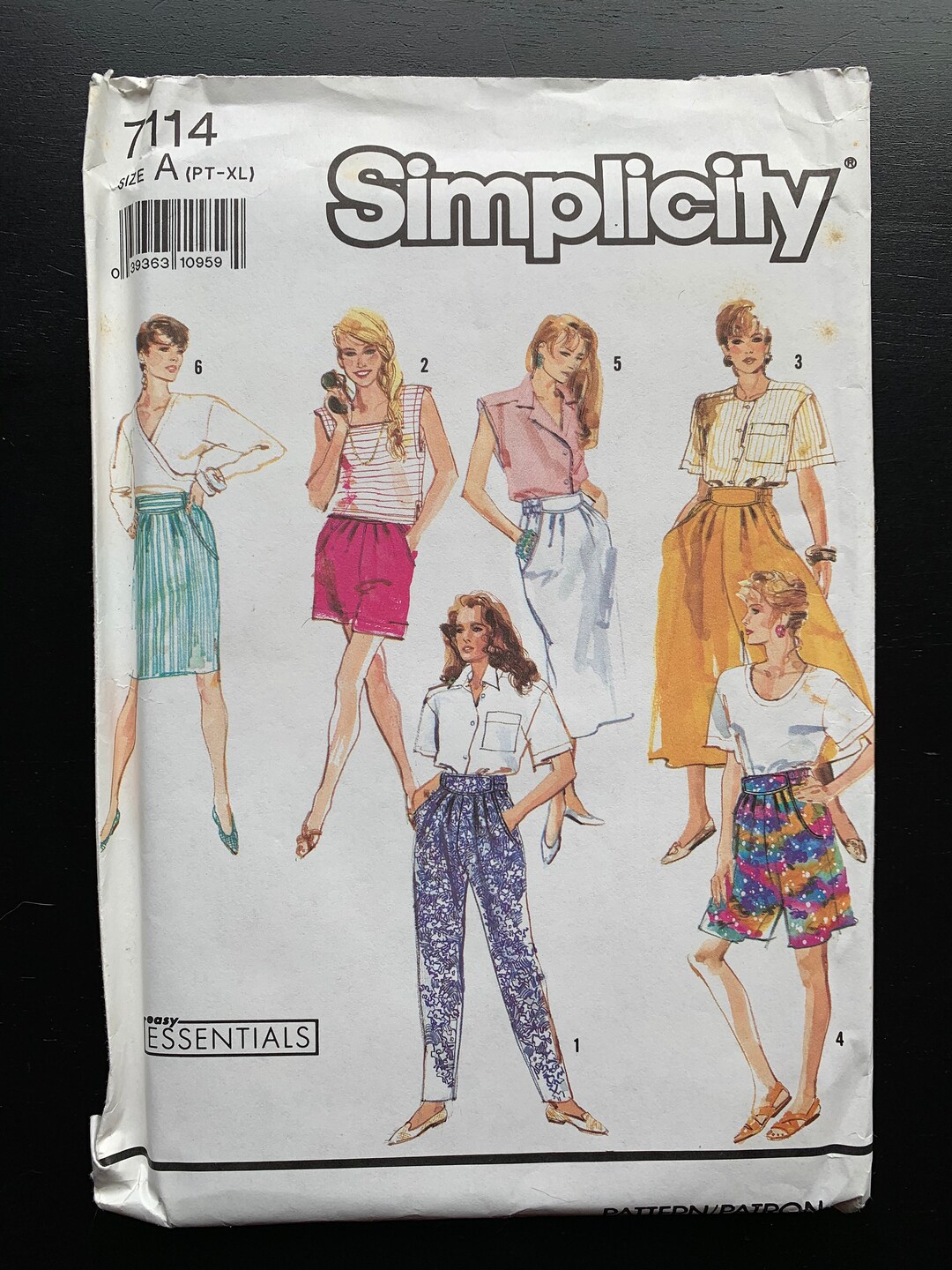 Simplicity 7114 Vintage Sewing Pattern 90s Culottes Skirt Pants Shorts ...