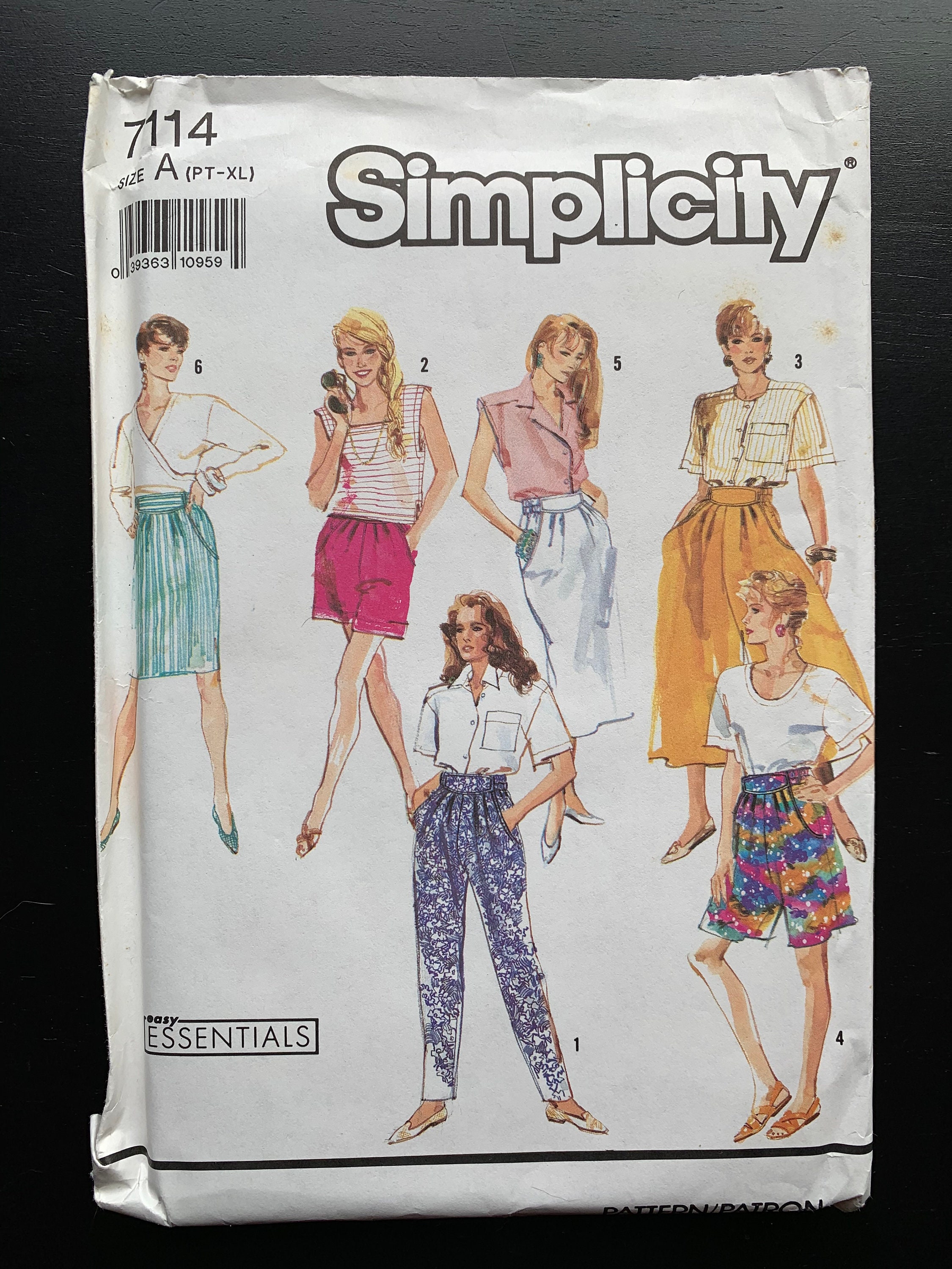 Simplicity 7114 Vintage Sewing Pattern 90s Culottes Skirt Pants Shorts ...