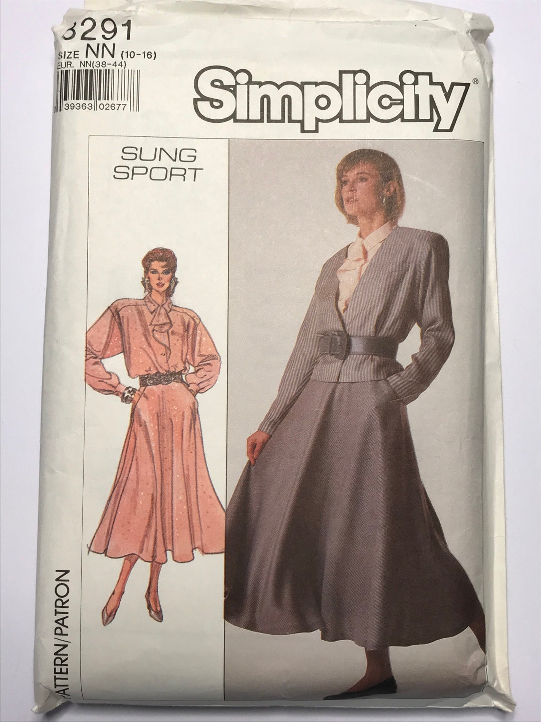 Simplicity 8291 Vintage Sewing Pattern Sung Sport Misses' Blouse Bias ...