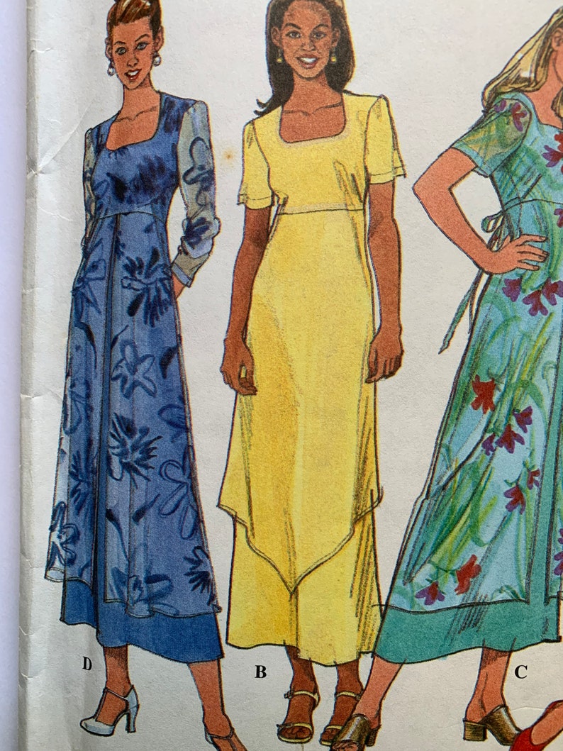 Sewing & Fiber Overskirt Misses 12 Empire Waist Flared Skirt 1990s Tea ...