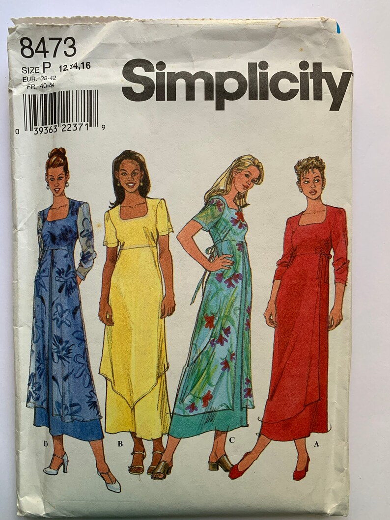 Sewing & Fiber Overskirt Misses 12 Empire Waist Flared Skirt 1990s Tea ...