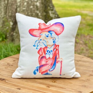 Colonel Rebel Pillow || Watercolor Colonel Rebel || Colonel Reb Art ...