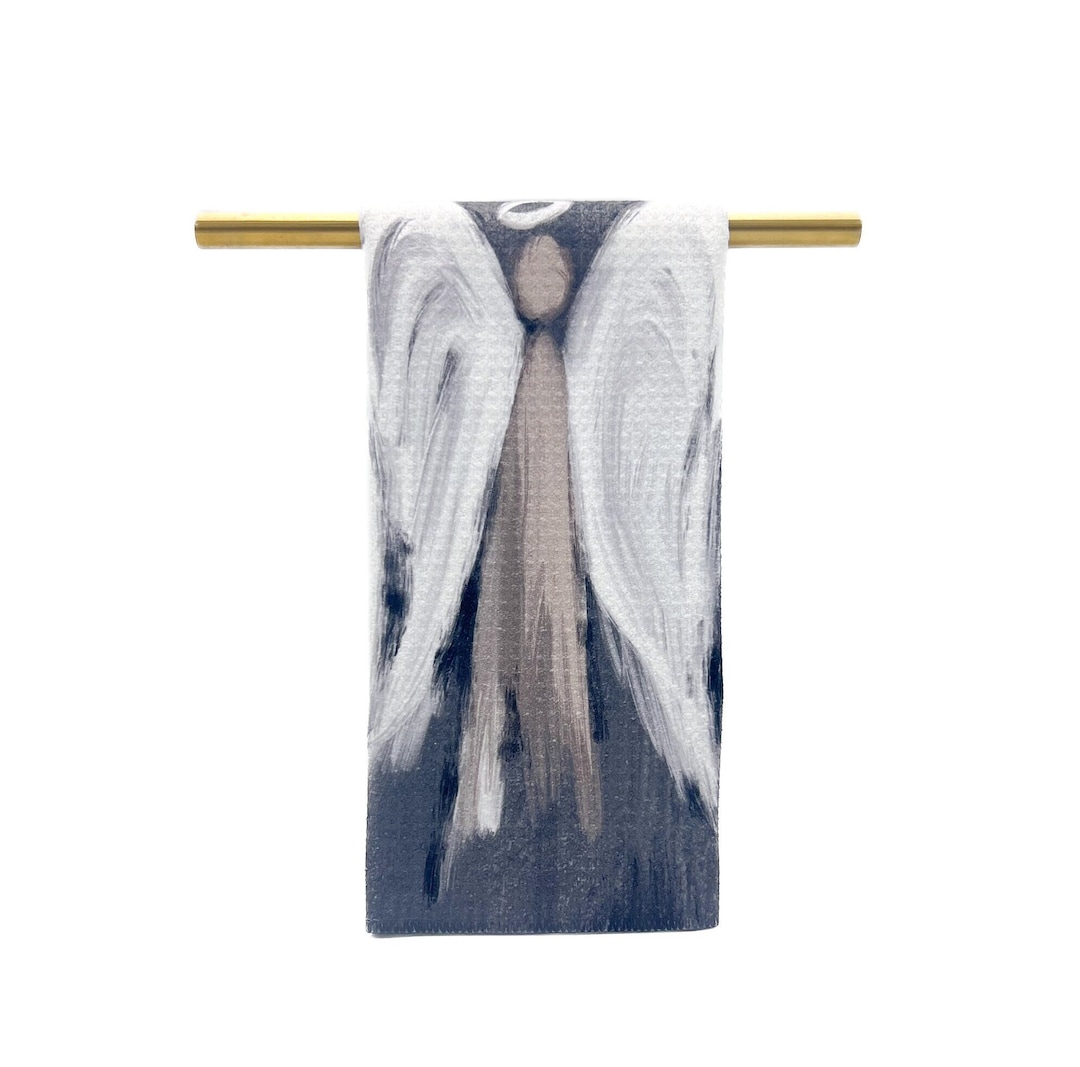 Angel Kitchen Towel || Gray Angel Kitchen Towel || Angel Tea Towel ...