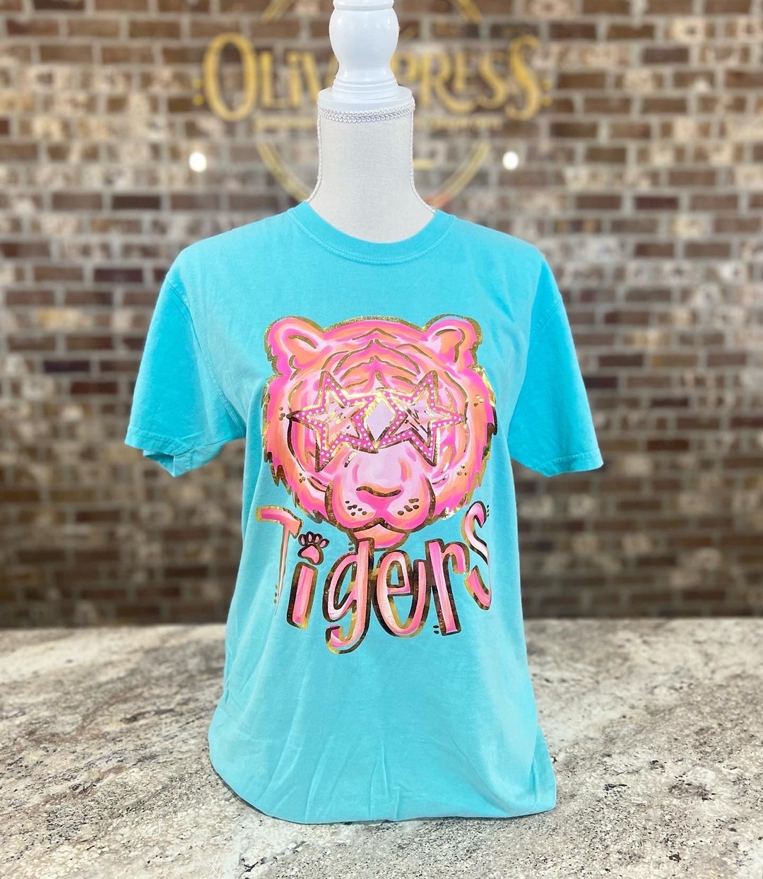 Gold Foil Tigers Tshirt || Preppy Pink Tiger Shirt || Pink Tiger Shirt ...