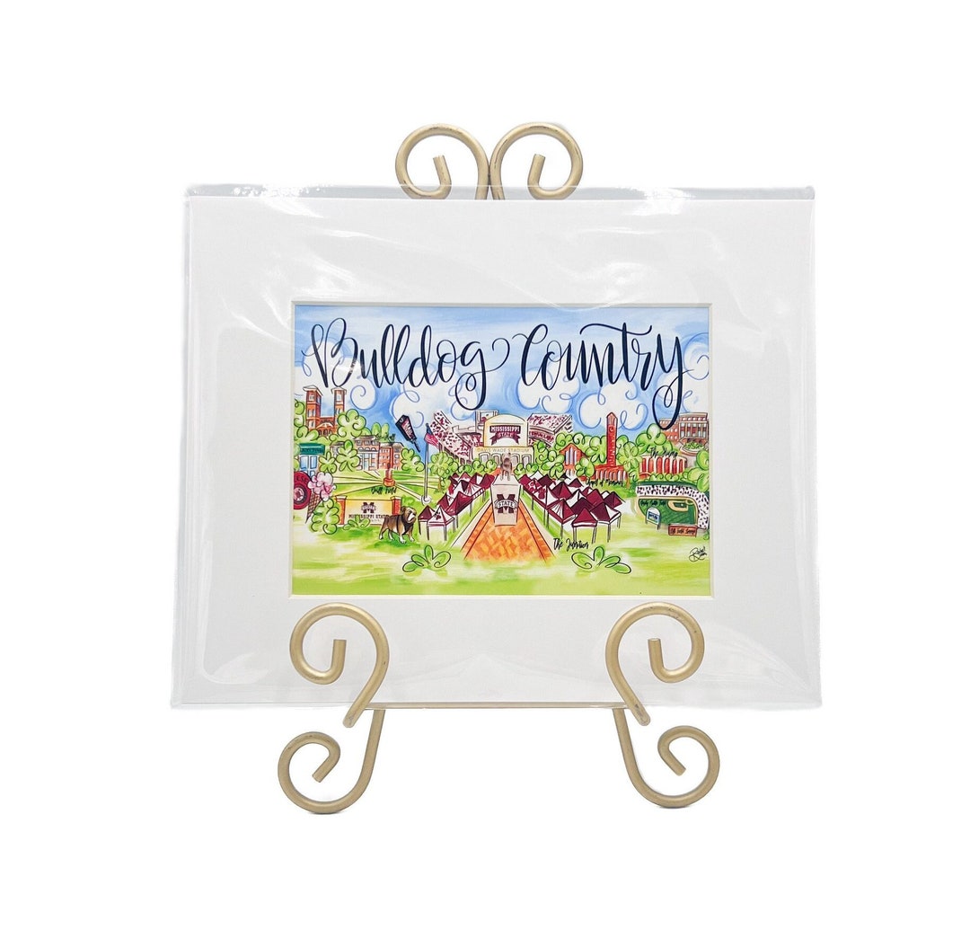 Bulldog Country Print || Mississippi State Watercolor Print ...