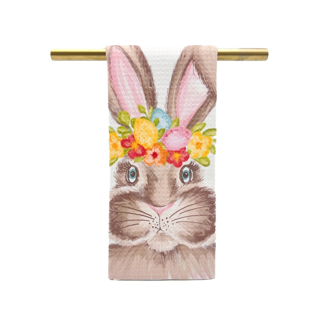 Easter Bunny Towel || Easter Egg Bunny Kitchen Towel || Easter Tea ...