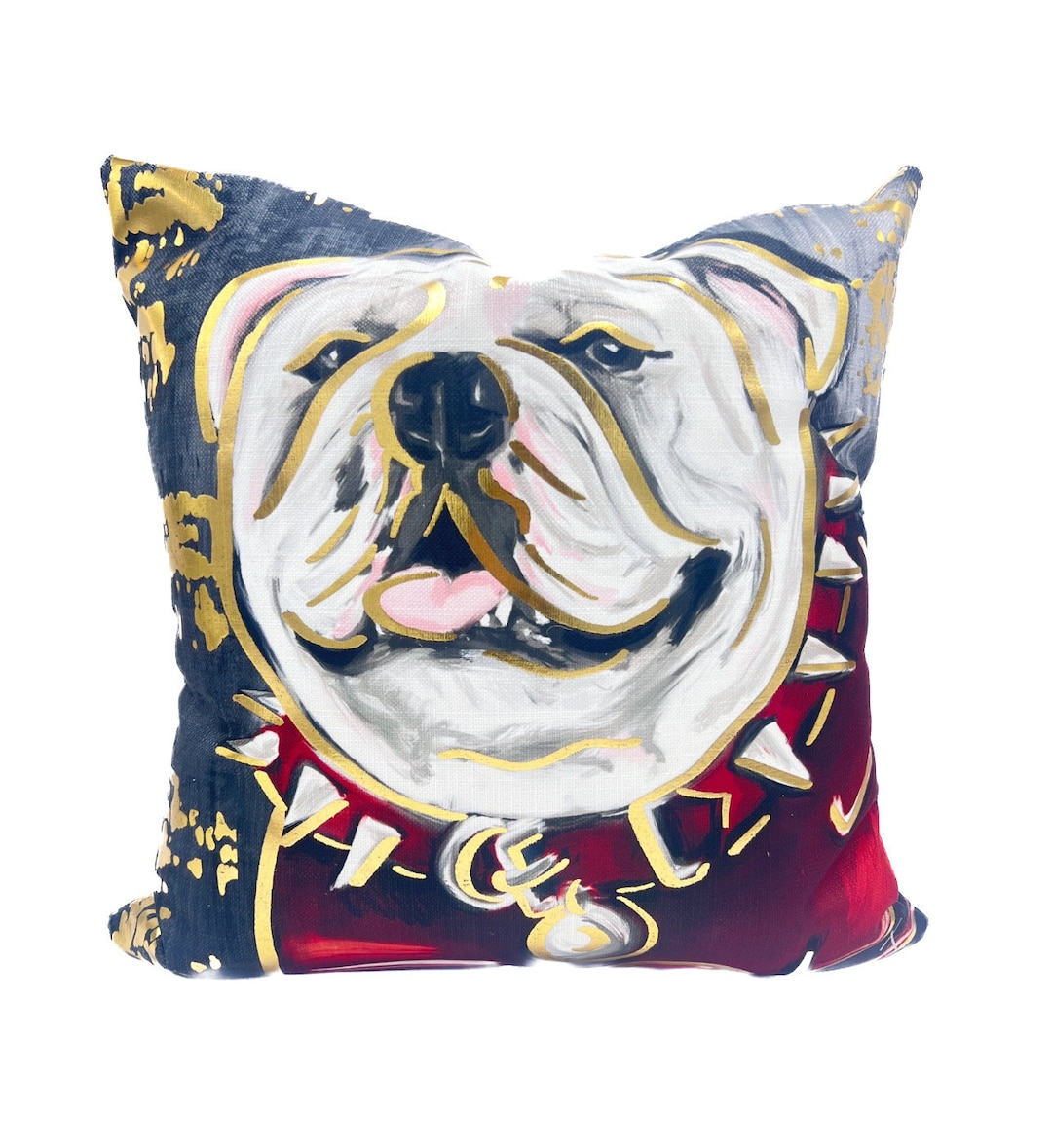 Gold Foil Bulldog Mascot Pillow Gold Foil Bulldog Art - Etsy