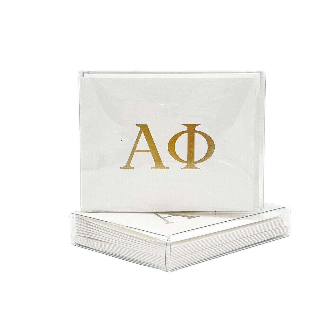 Gold Foil Alpha Phi Folded Notes || Aphi Note Cards || Sorority ...