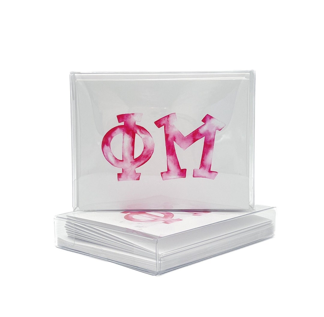 Phi Mu Watercolor Folded Notes || Phi Mu Note Cards || Greek Stationery ...