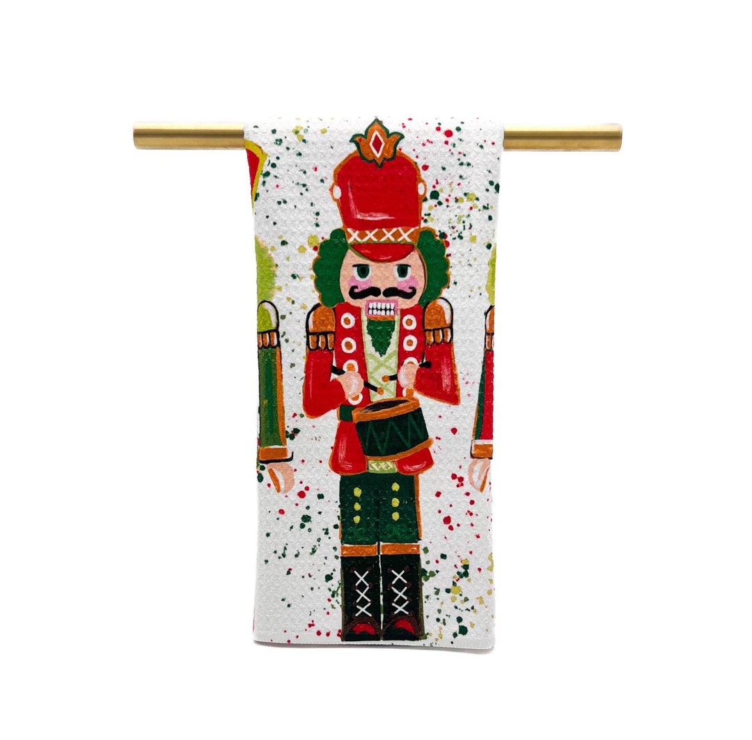 Classic Christmas Nutcrackers Kitchen Towel || Red and Green Christmas ...