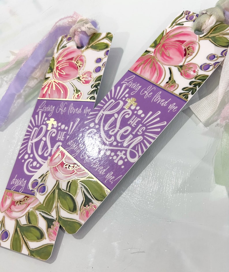Bible Book Marks He is Risen Bookmark Easter Book Marks - Etsy