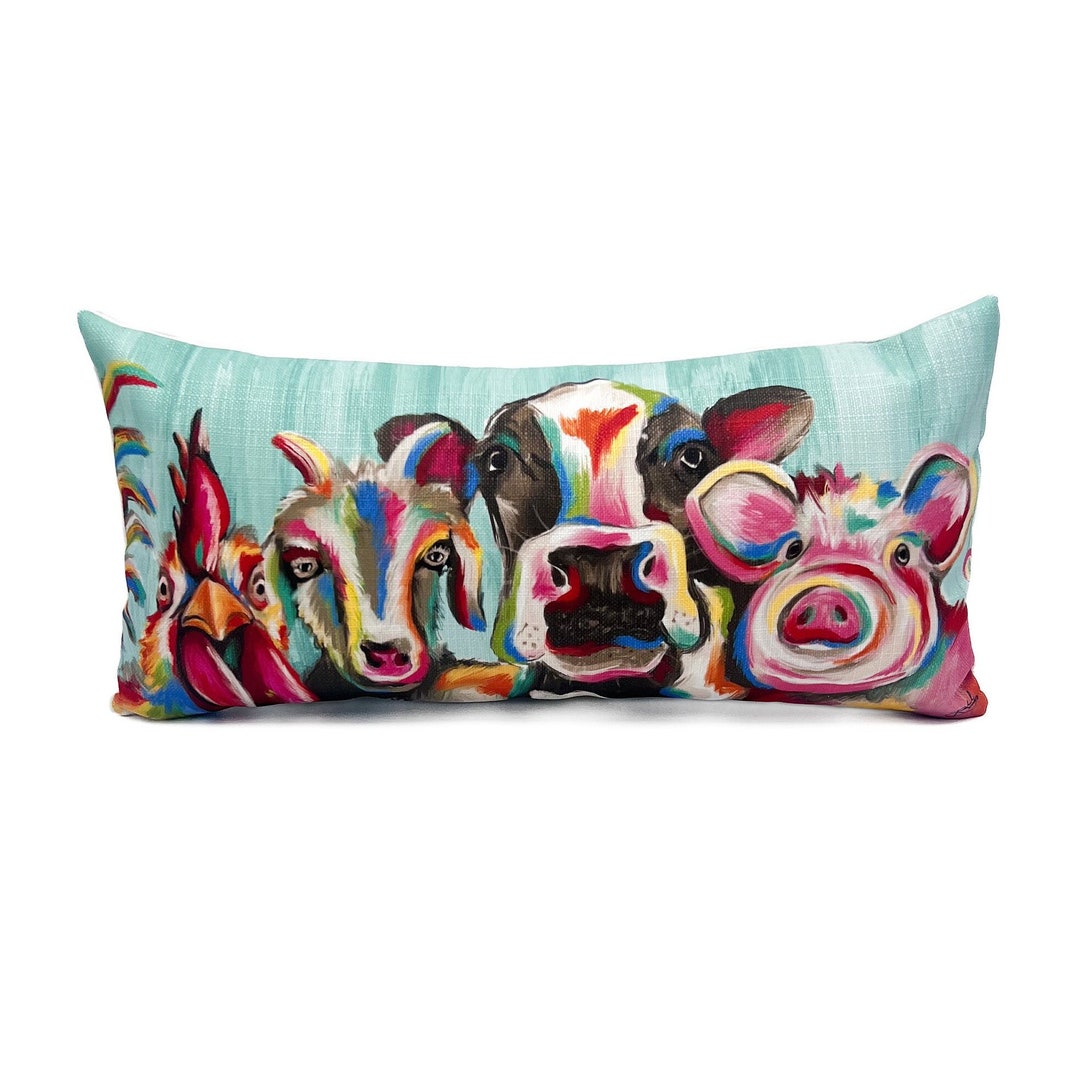 Farm Animals Pillow || Farm Friends || Farm Animals Art - Etsy