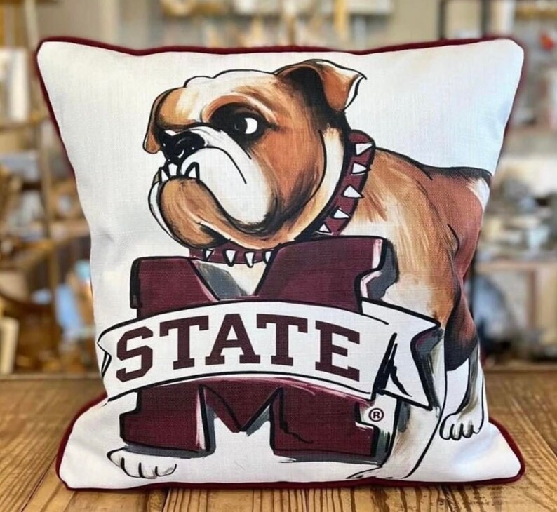 Mississippi State Bulldog Pillow Bully Pillow MSU Pillow - Etsy