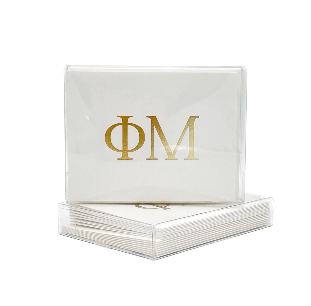 Gold Foil Phi Mu Folded Notes || Phi Mu Note Cards || Sorority ...