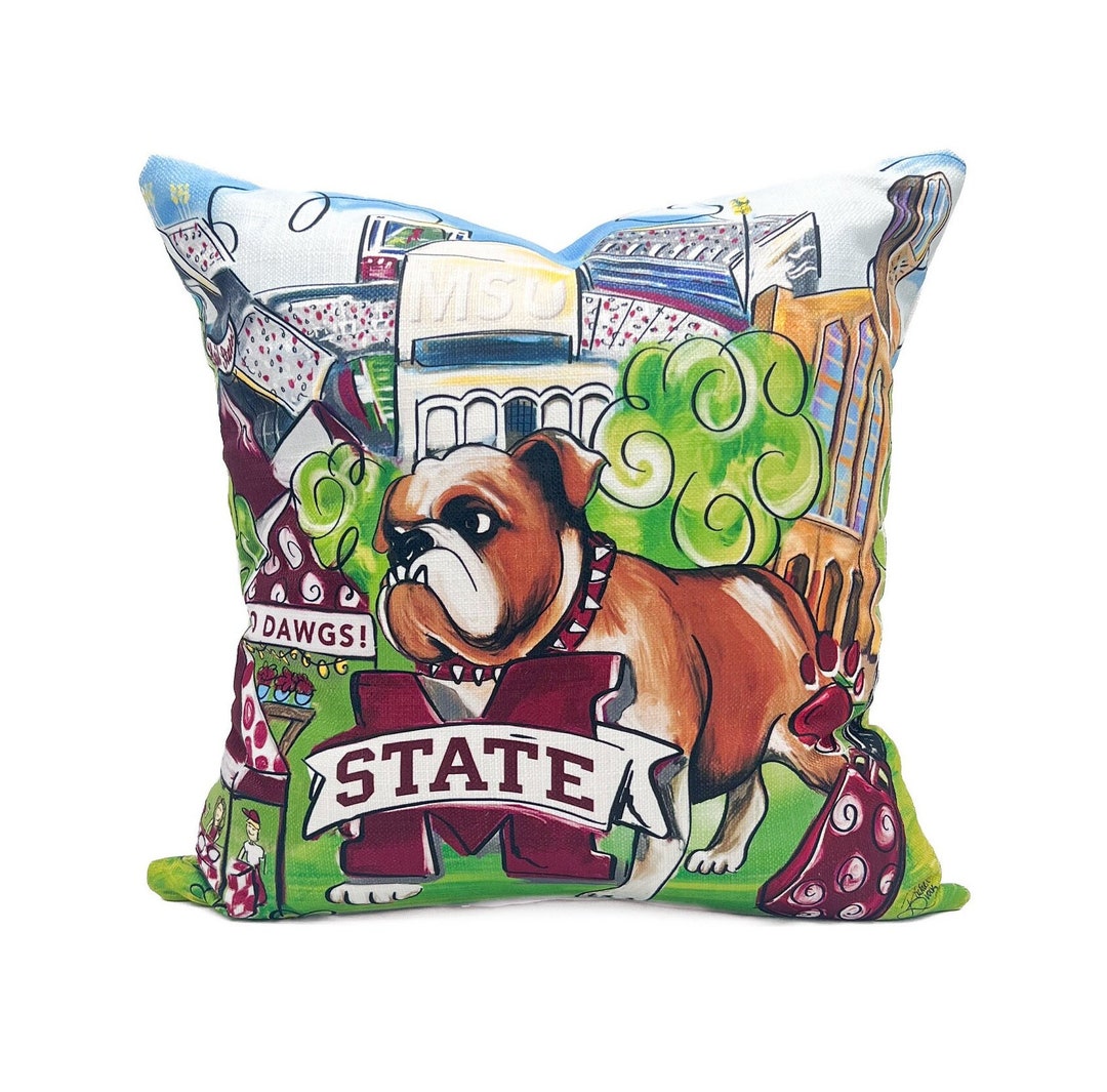Mississippi State Pillow || MSU Collage Pillow || Bulldog Pillow ...