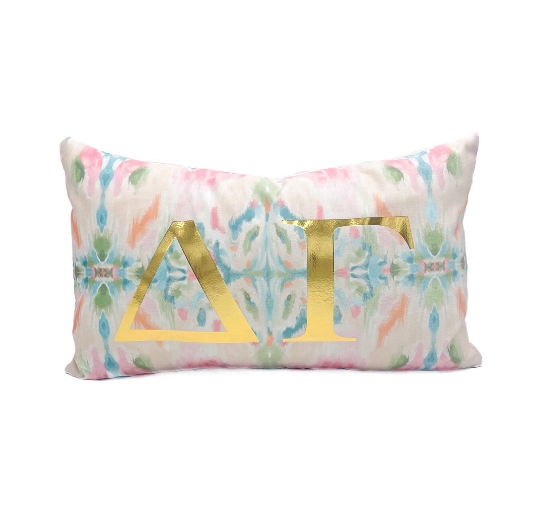 Gold Foil Delta Gamma Velvet Kaleidoscope Pillow || Sorority Pillow ...