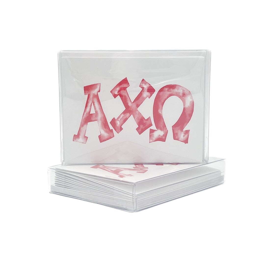 Alpha Chi Omega Watercolor Box of 10 Folded Notes || AXO Notecards ...